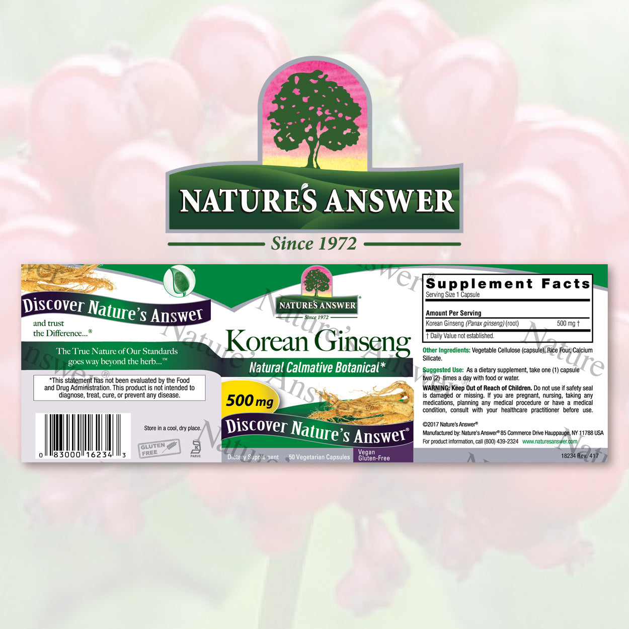 Nature's Answer Korean Ginseng 50 caps – Hippocrates Wellness